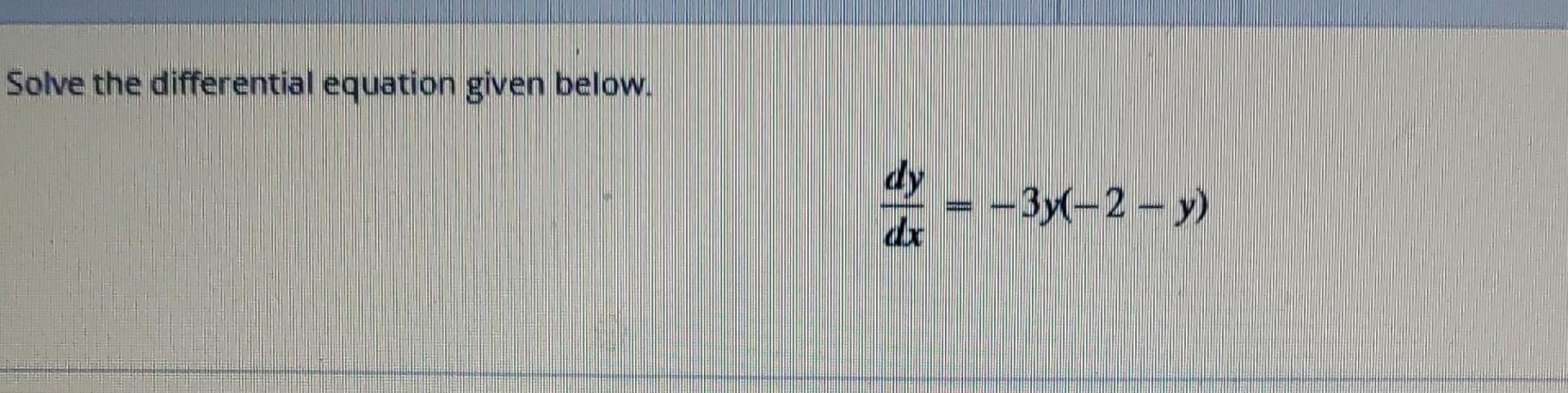 Solved Solve the differential equation given below. | Chegg.com