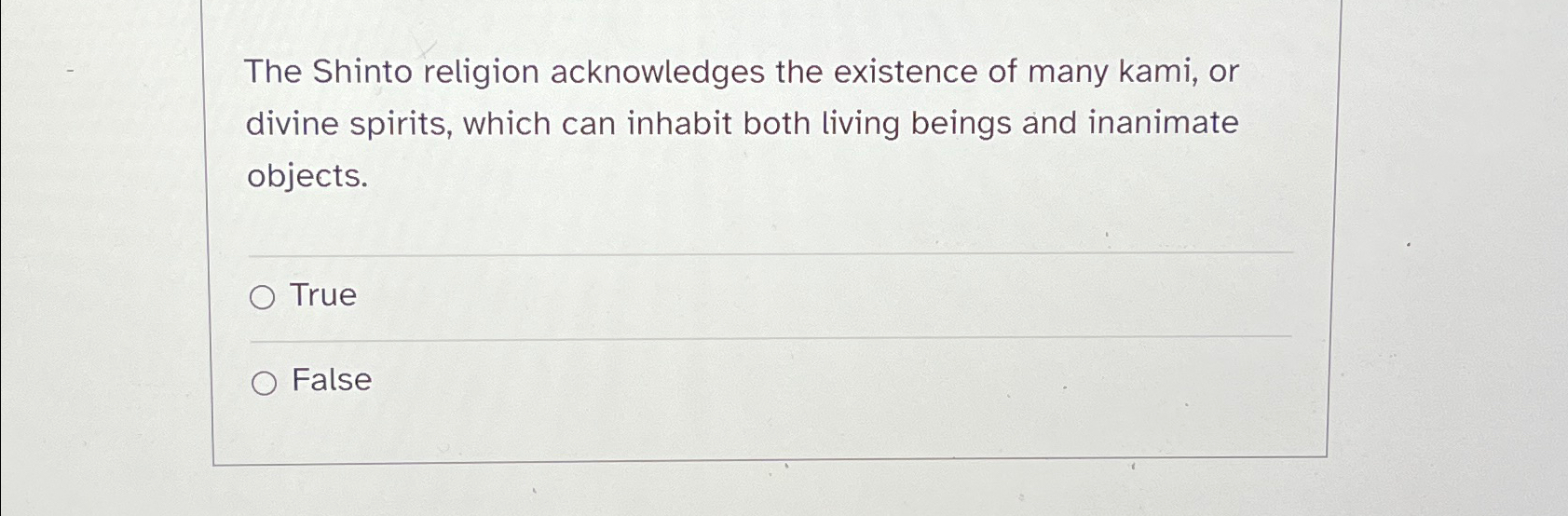 Solved The Shinto religion acknowledges the existence of | Chegg.com