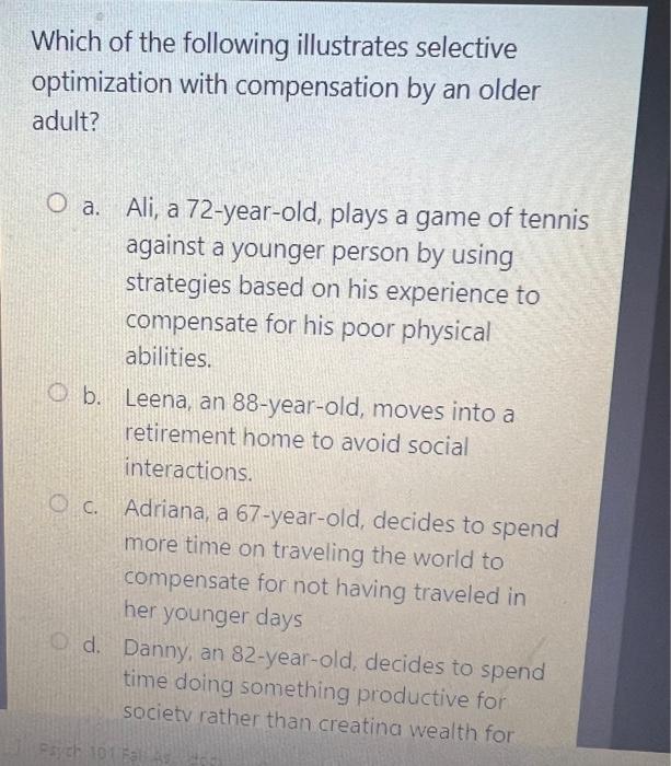 Solved Which of the following illustrates selective | Chegg.com