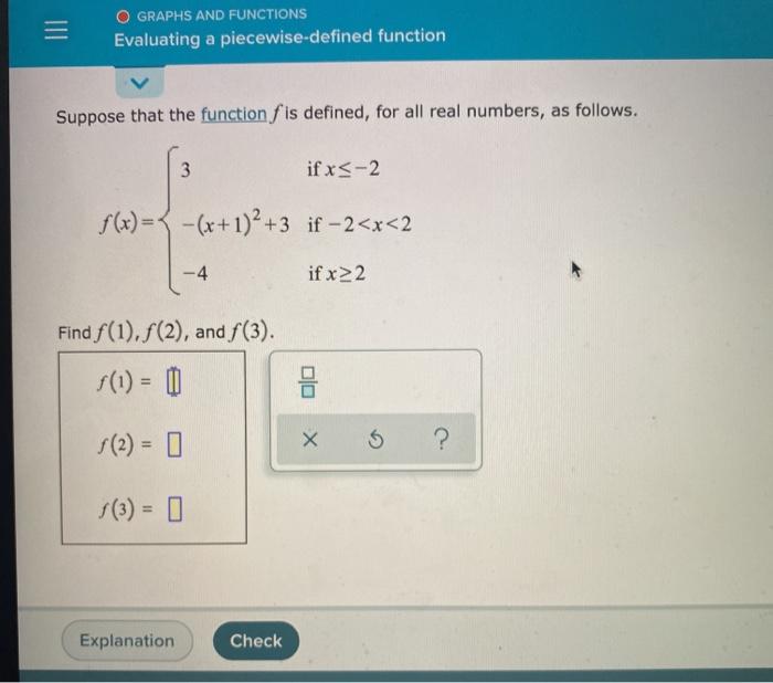 Solved OGRAPHS AND FUNCTIONS Evaluating a piecewise-defined | Chegg.com