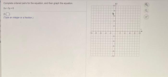 Solved Complete ordered pairs for the equation, and then | Chegg.com