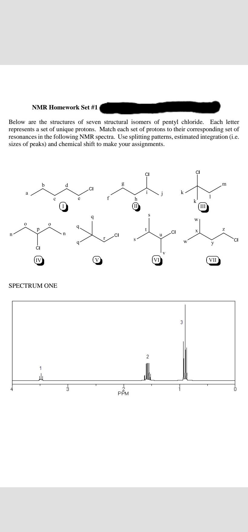 Solved NMR Homework Set #1 Below are the structures of seven | Chegg.com