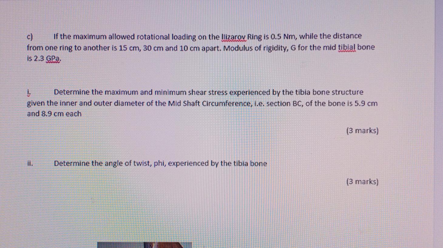 c) If the maximum allowed rotational loading on the | Chegg.com