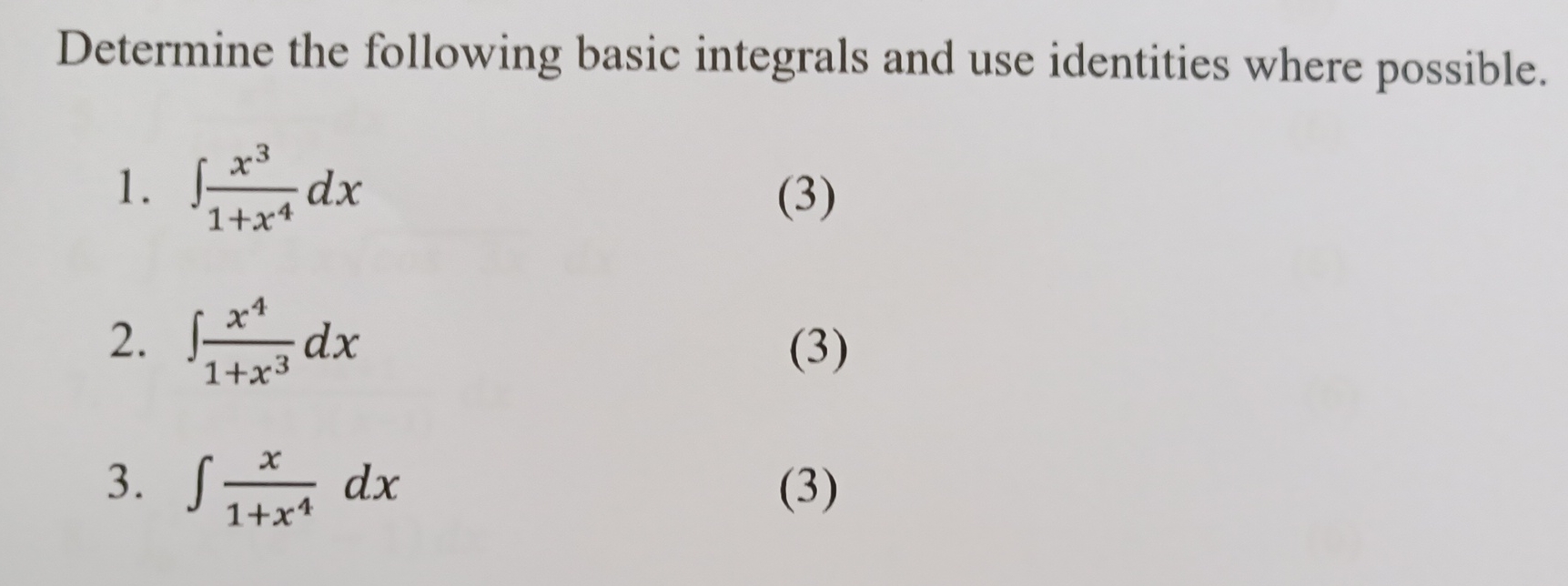 Solved Determine the following basic integrals and use | Chegg.com