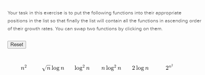 Solved Your task in this exercise is to put the following | Chegg.com