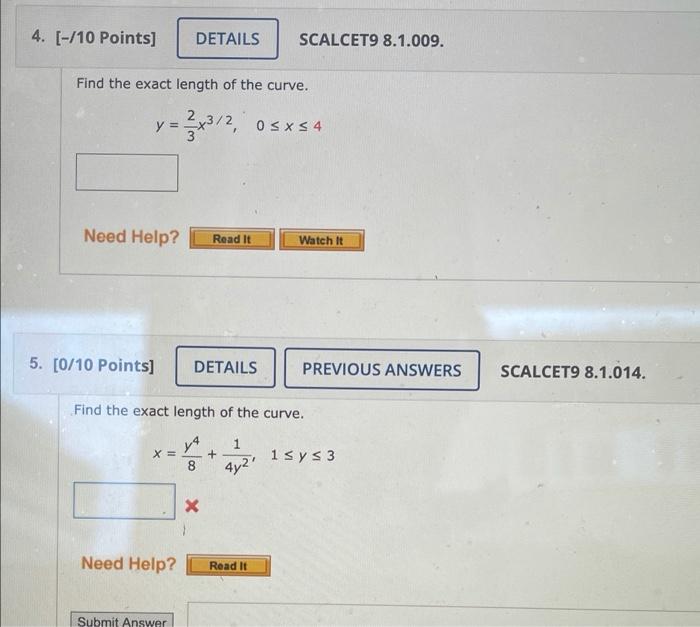Solved DETAILS Find the exact length of the curve. y=2x3/2, | Chegg.com