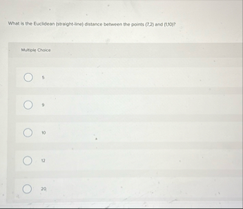 Solved What is the Euclidean (straight-line) ﻿distance | Chegg.com