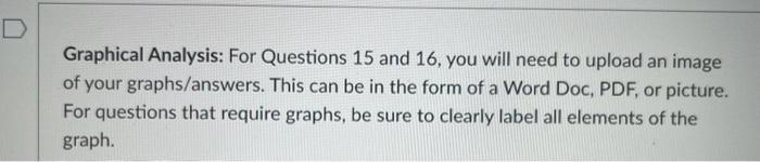 Solved Graphical Analysis: For Questions 15 and 16 , you | Chegg.com