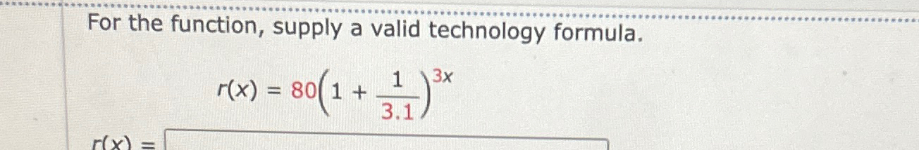 Solved For the function, supply a valid technology | Chegg.com