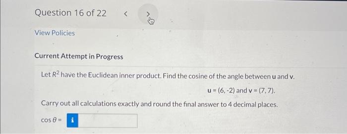 Solved Current Attempt in Progress Let R2 have the Euclidean | Chegg.com