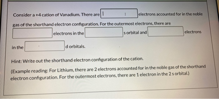 Solved Consider a +4 cation of Vanadium. There are I | Chegg.com