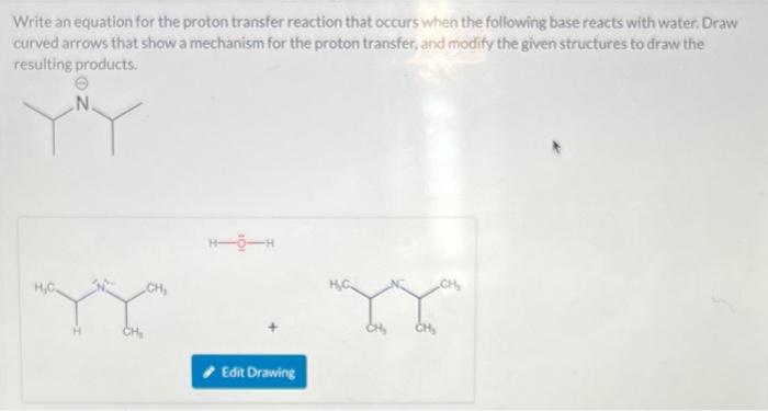 Solved Write an equation for the proton transfer reaction | Chegg.com