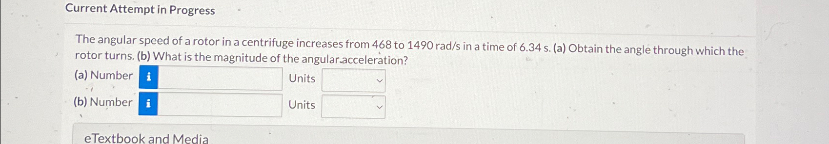 Solved Current Attempt in ProgressThe angular speed of a | Chegg.com
