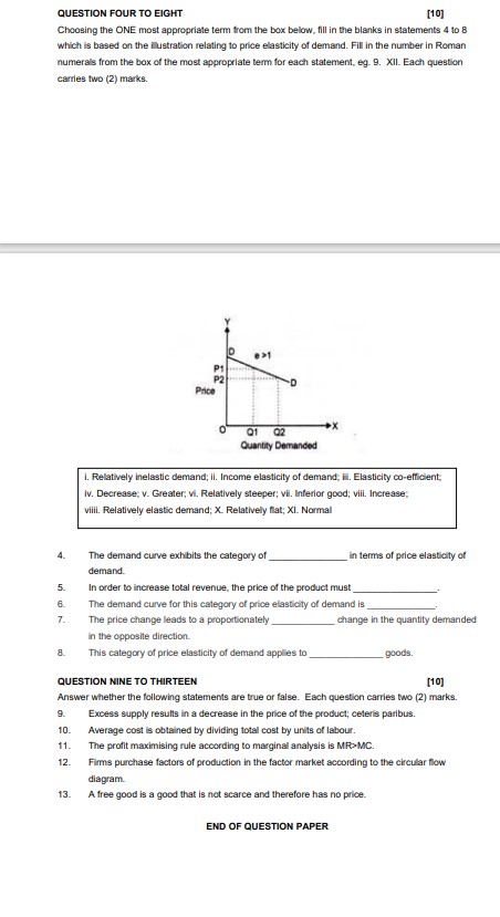 Solved QUESTION FOUR TO EIGHTChoosing the ONE most | Chegg.com