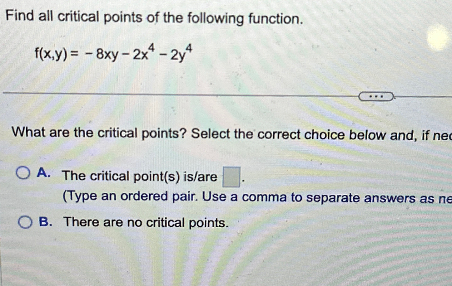 Solved Find all critical points of the following | Chegg.com