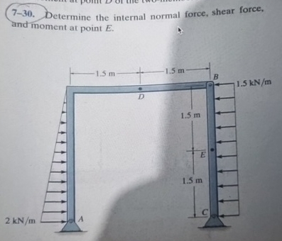 Solved 7-30. ﻿Determine the internal normal force, shear | Chegg.com