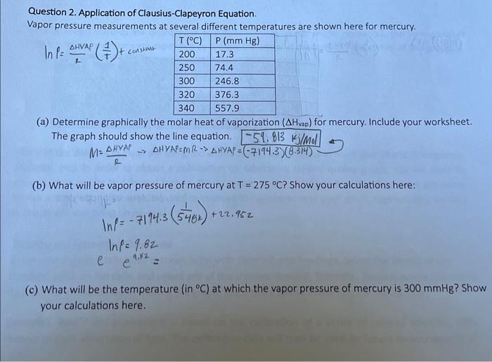 The Clausius Clapeyron Equation A Worksheet Guide 