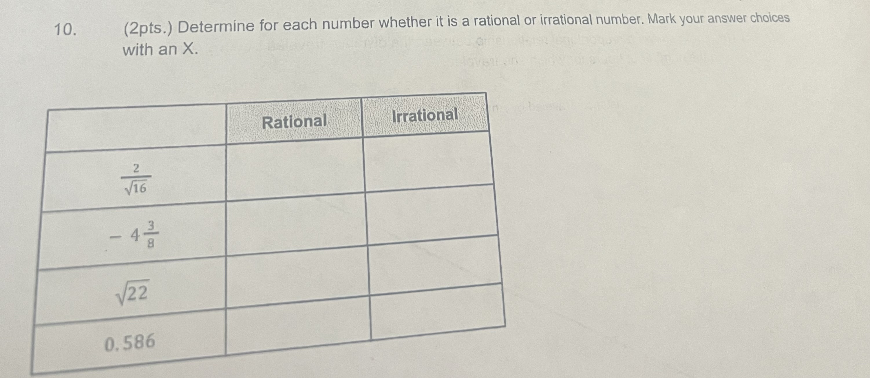 Solved (2pts.) ﻿Determine for each number whether it is a | Chegg.com
