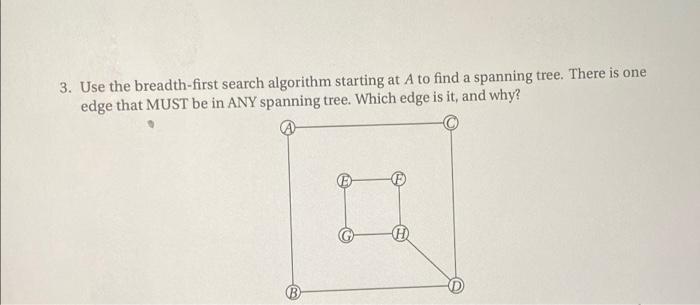 Solved 3. Use the breadth-first search algorithm starting at | Chegg.com
