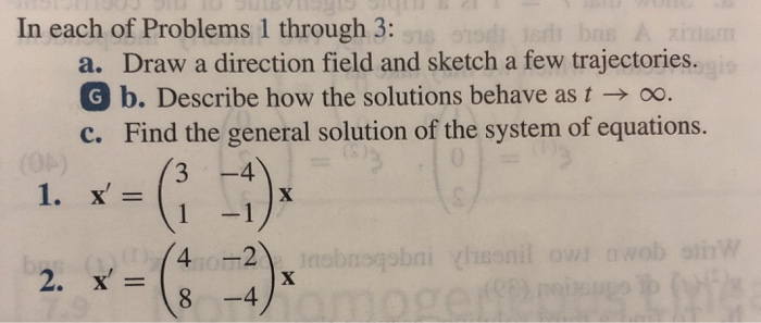 Solved In each of Problems 1 through 3: a. Draw a direction | Chegg.com
