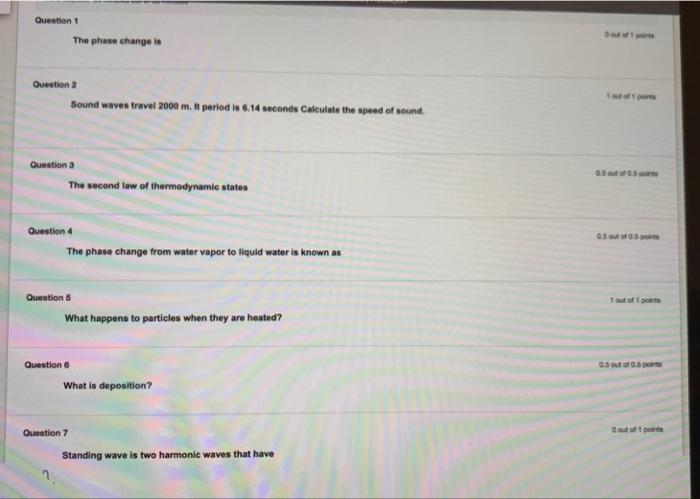 Solved 1) aut of t yourte The phase change is Question 2 | Chegg.com