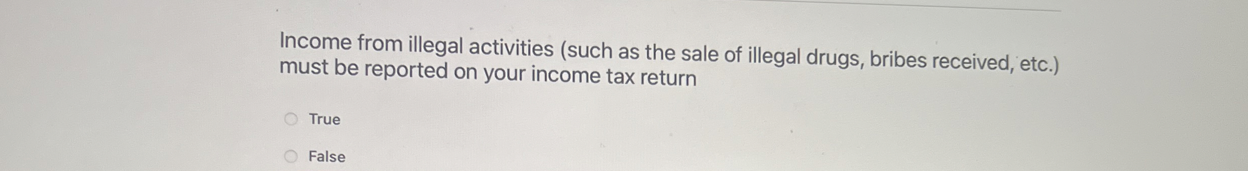 Solved Income from illegal activities (such as the sale of | Chegg.com
