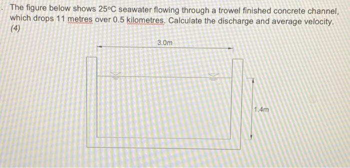 Solved The figure below shows 25°C seawater flowing through | Chegg.com