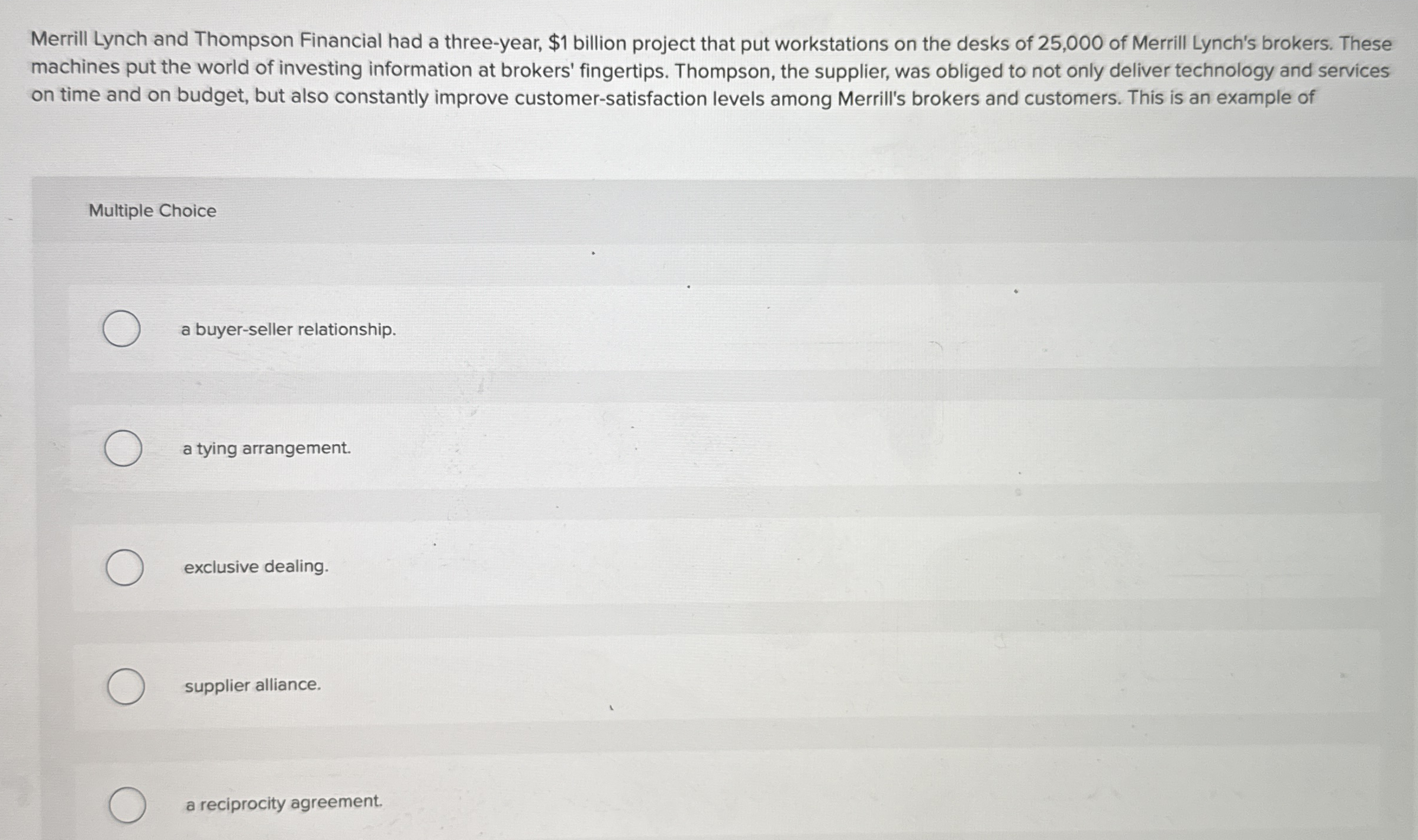 Solved Merrill Lynch and Thompson Financial had a | Chegg.com