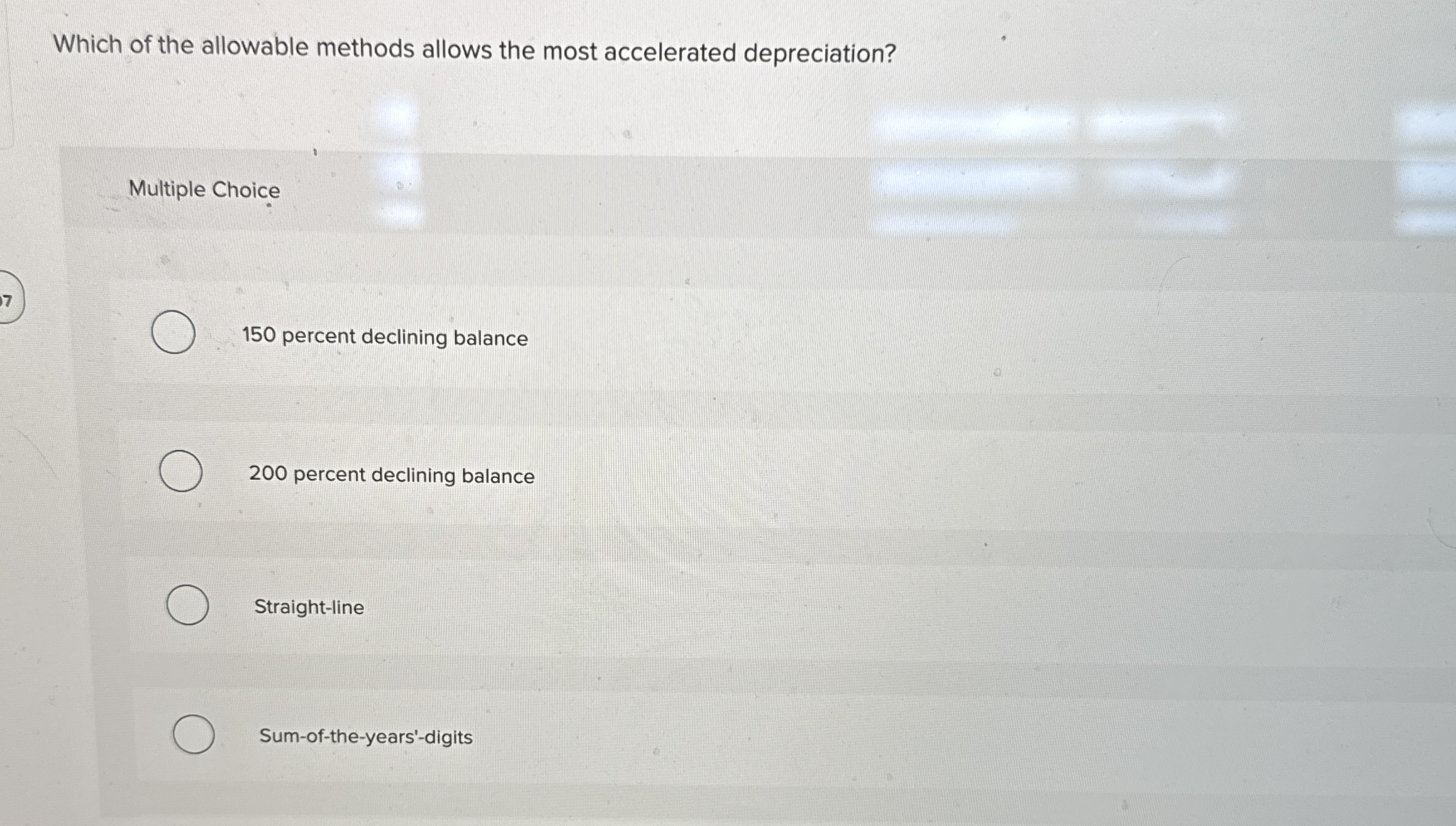 Solved Which of the allowable methods allows the most | Chegg.com