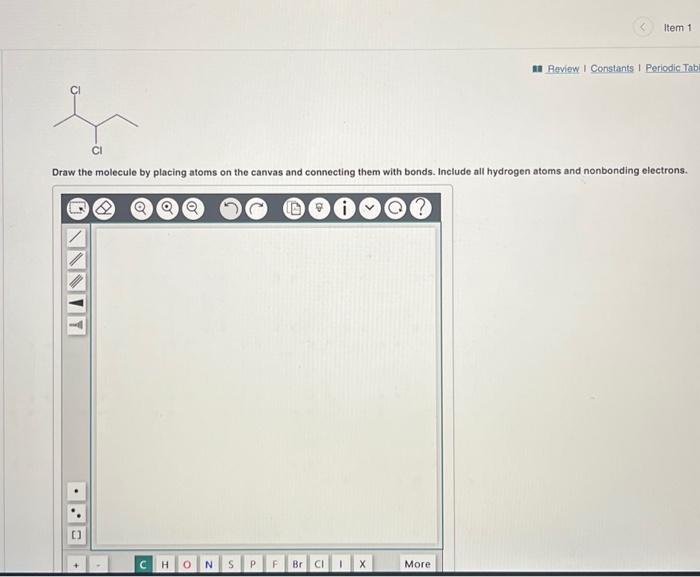 Solved Item 1 anview I Constants 1 Periodic Tab Draw the | Chegg.com