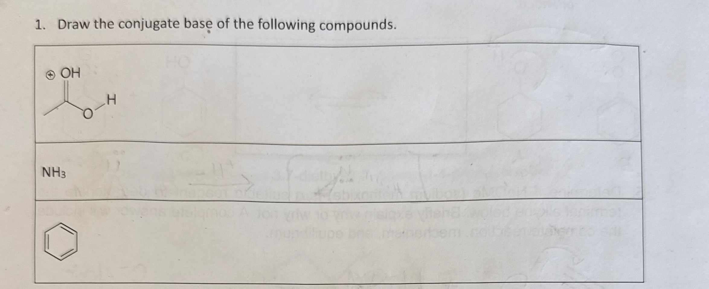 Solved Draw the conjugate base of the following compounds. | Chegg.com
