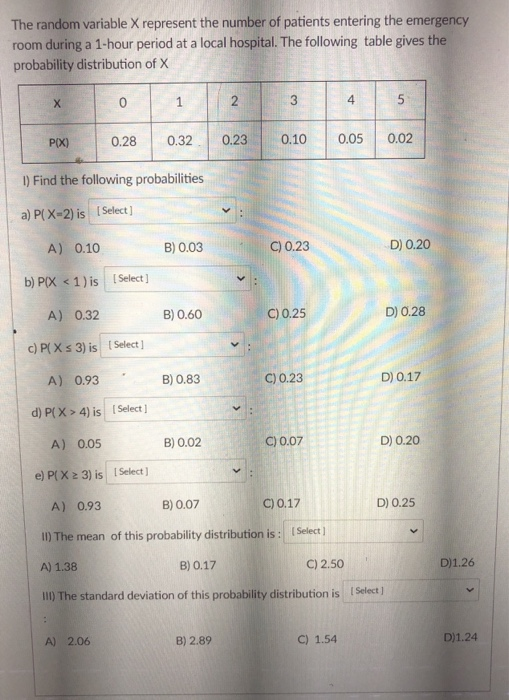 Solved The random variable X represent the number of | Chegg.com