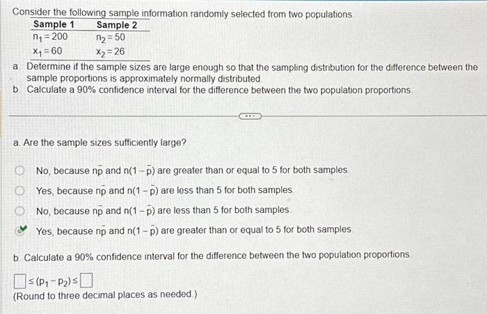 Solved Consider the following sample information randomly | Chegg.com