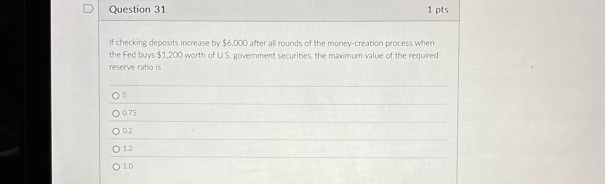 Solved Question 311 ﻿ptsIf checking deposits increase by | Chegg.com