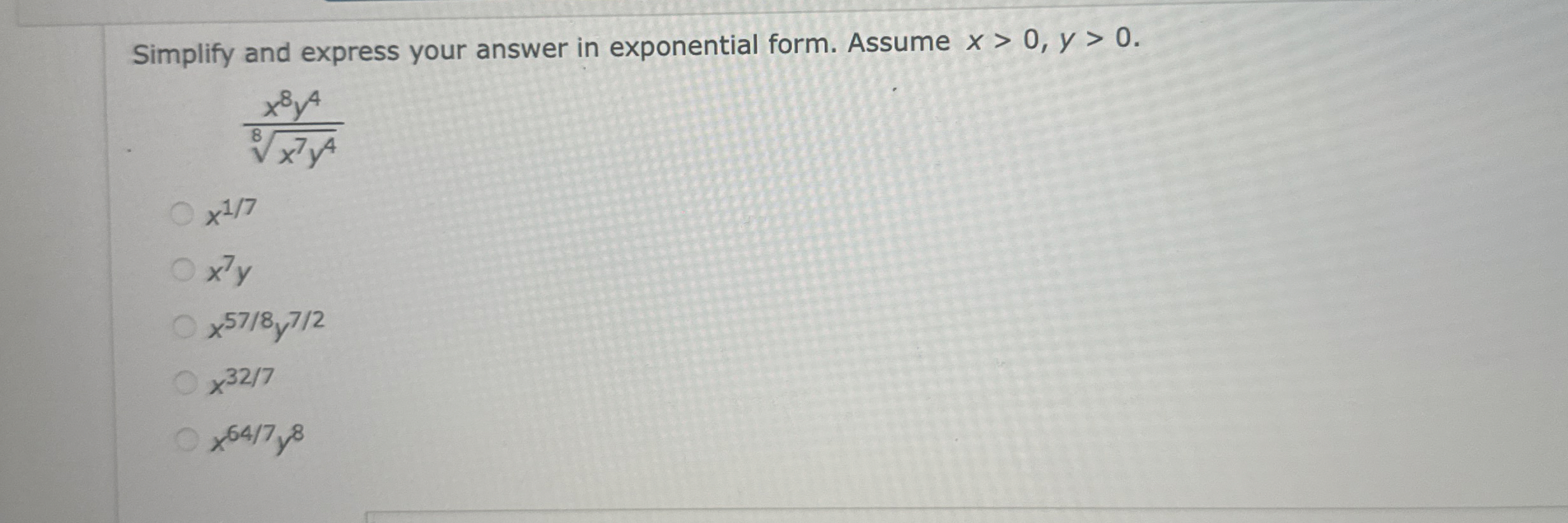 Solved Simplify and express your answer in exponential form. | Chegg.com