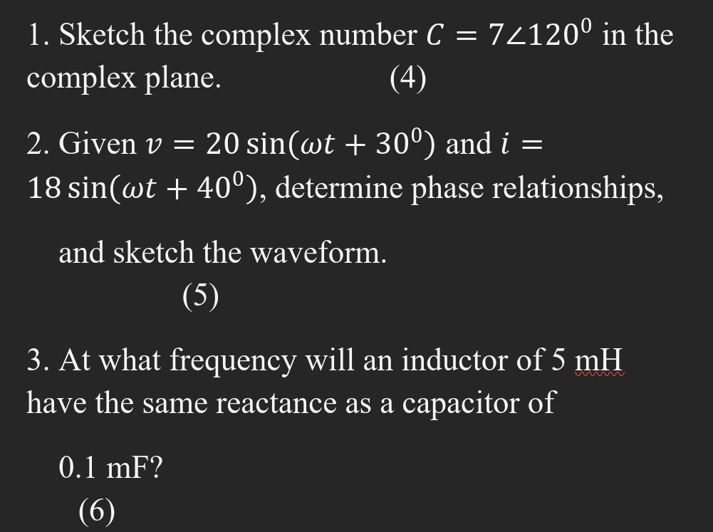 Solved Sketch the complex number C=7?120° ﻿in the complex | Chegg.com