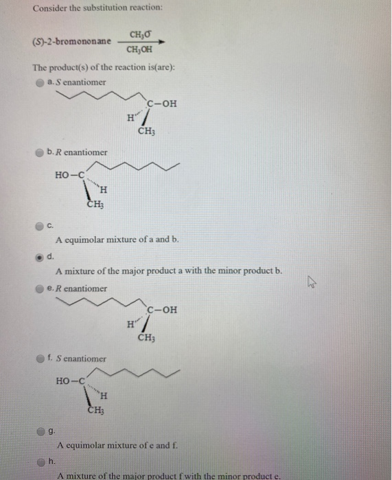 Solved Consider the substitution reaction:(S)-2-bromohexane | Chegg.com