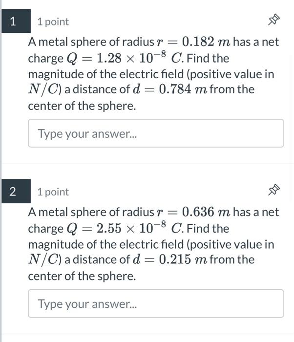 Solved A metal sphere of radius r=0.182 m has a net charge | Chegg.com