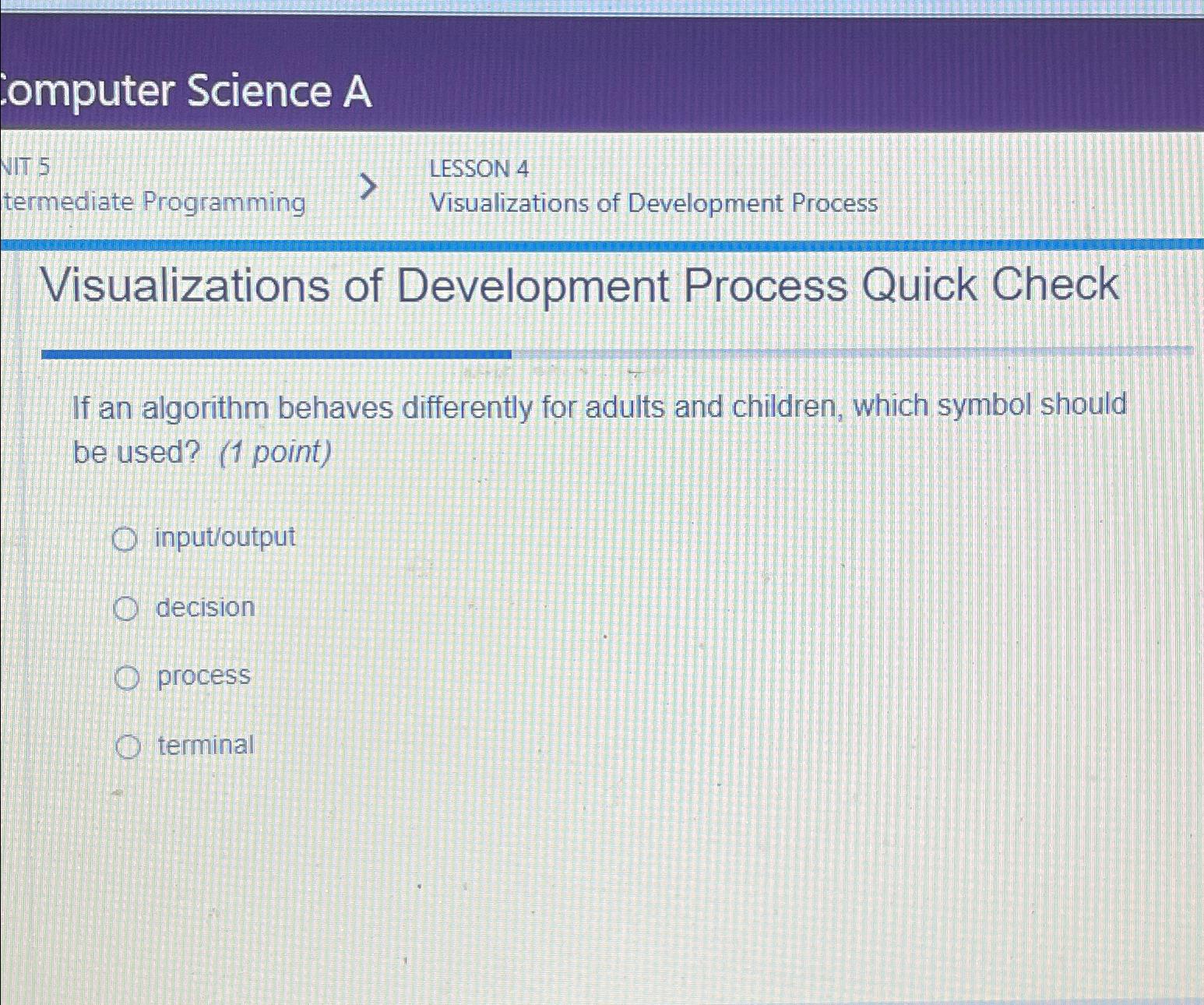 Solved omputer Science AVIT 5LESSON 4termediate | Chegg.com