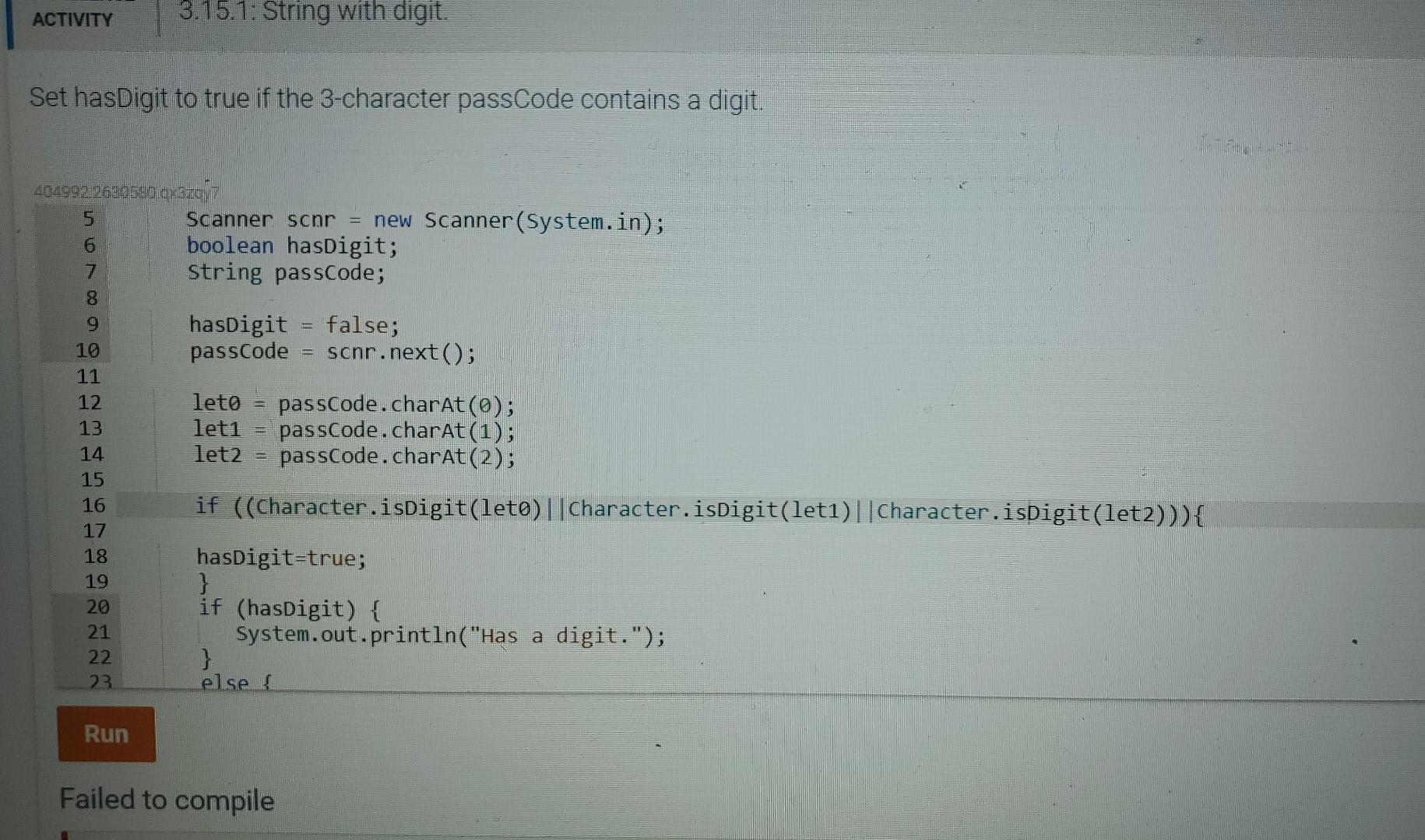 Solved Activity 3 15 1 String With Digit Set Hasdigit To