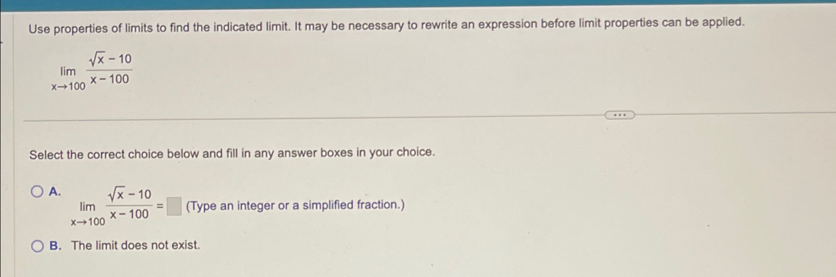 Solved Use properties of limits to find the indicated limit. | Chegg.com