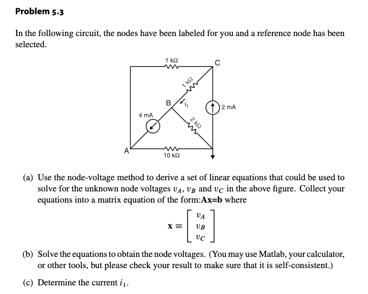 Problem 5.3In the following circuit, the nodes have | Chegg.com