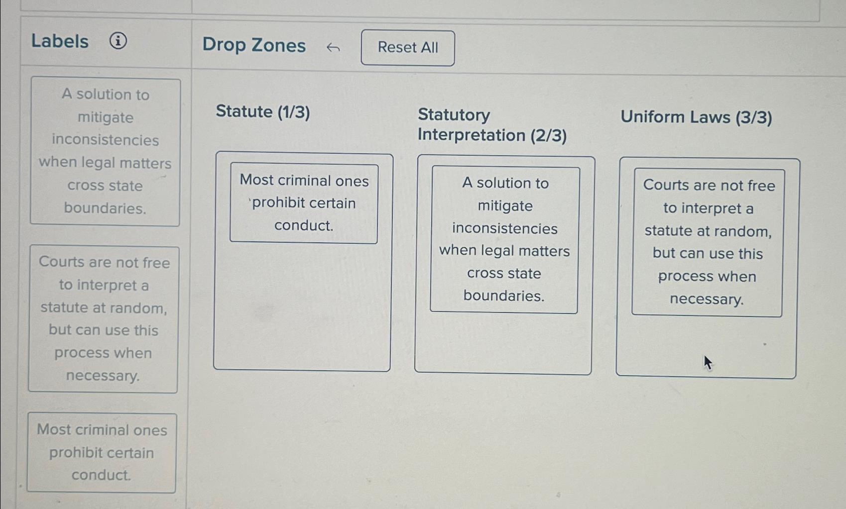 Solved LabelsDrop ZonesA solution to mitigate | Chegg.com