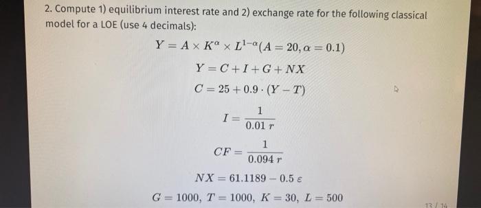 Solved 2. Compute 1) equilibrium interest rate and 2) | Chegg.com
