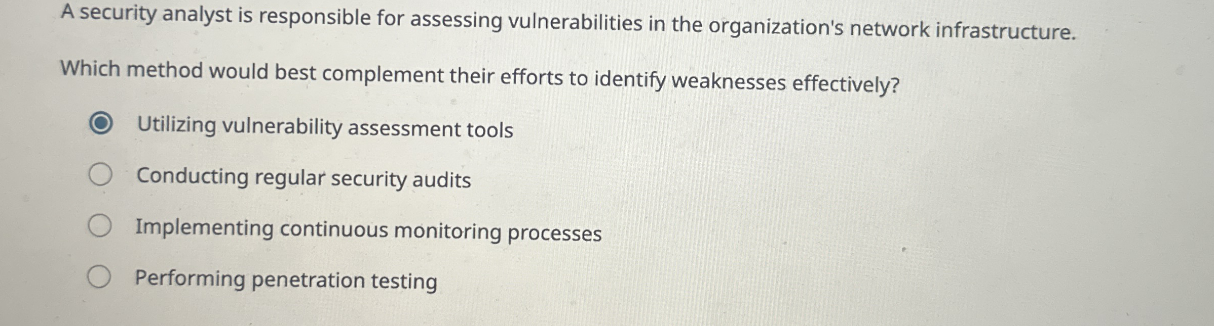 Solved A security analyst is responsible for assessing | Chegg.com
