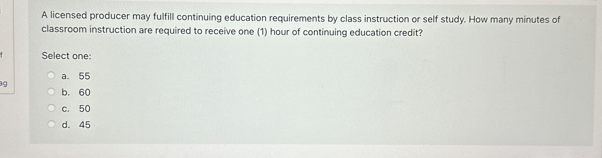 Solved A licensed producer may fulfill continuing education | Chegg.com