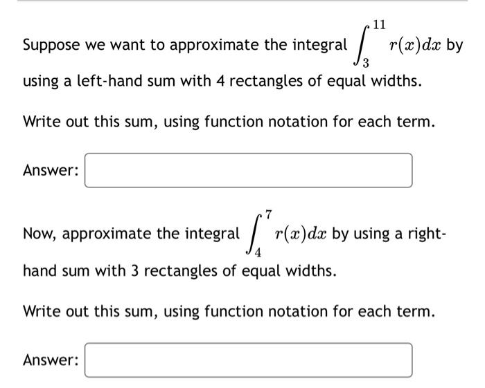 Solved Suppose we want to approximate the integral | Chegg.com