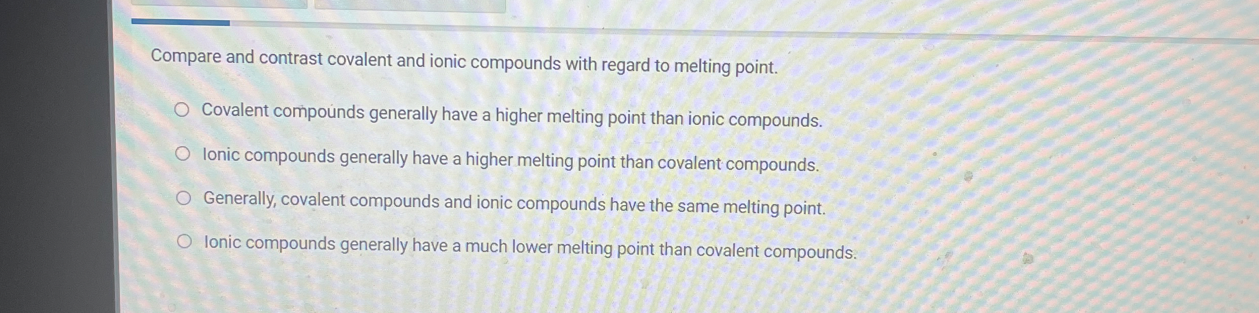 Solved Compare and contrast covalent and ionic compounds | Chegg.com