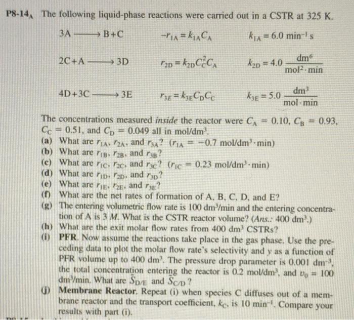 Solved P8-6b bA Consider the following system of gas-phase | Chegg.com