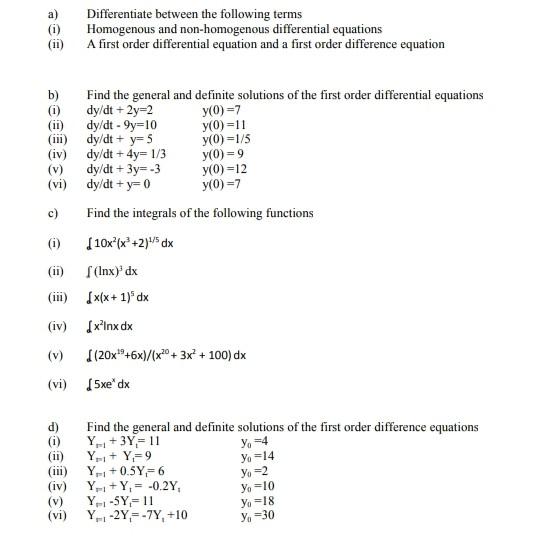 Solved a) Differentiate between the following terms (i) | Chegg.com